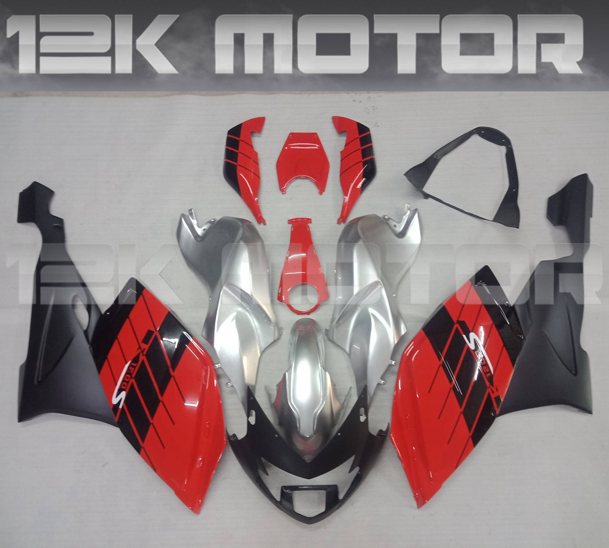 Red Black Silver Fairing Kit For BMW K1200S K1200 2005 2006 2007 2008