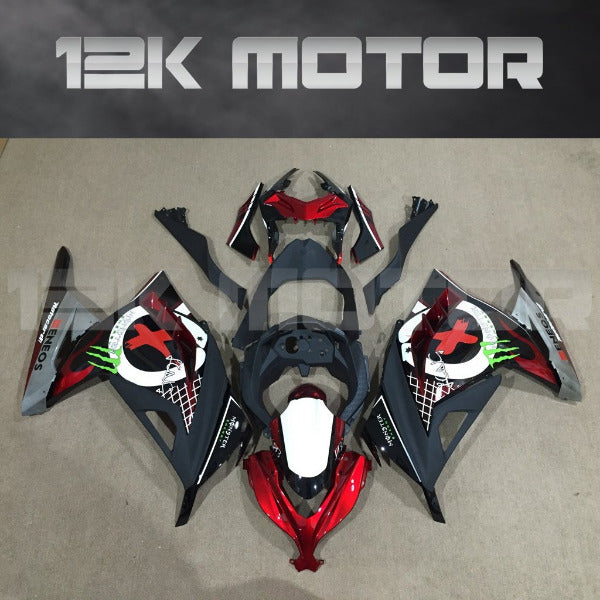 Candy Red Black Fairing Kit For Ninja 300R Fairings 2013 2014 2015 2016 ...